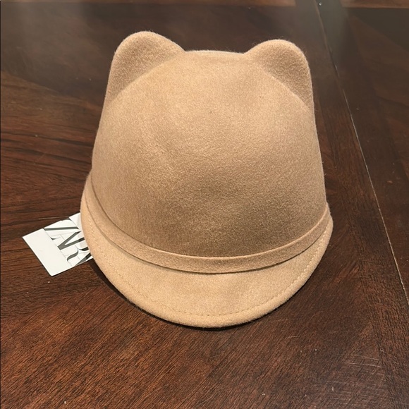 Zara | Accessories | Zara Kids Tan Cat Ear Hat | Poshmark